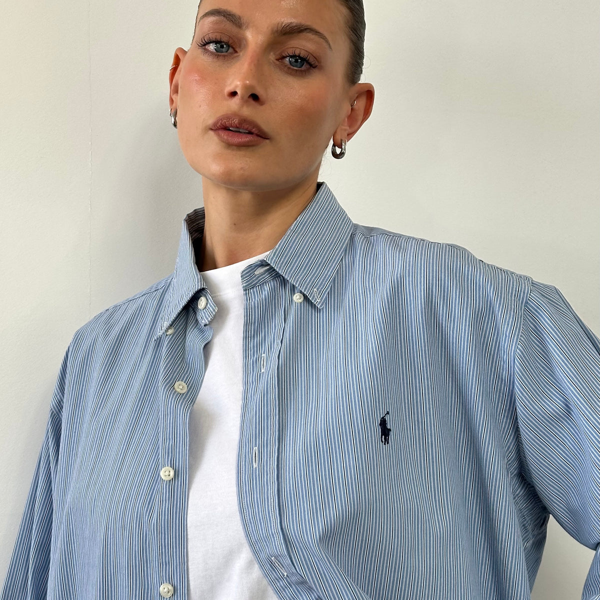 Ralph Lauren Stripe Pure Cotton Logo Shirt - XL | SYLK