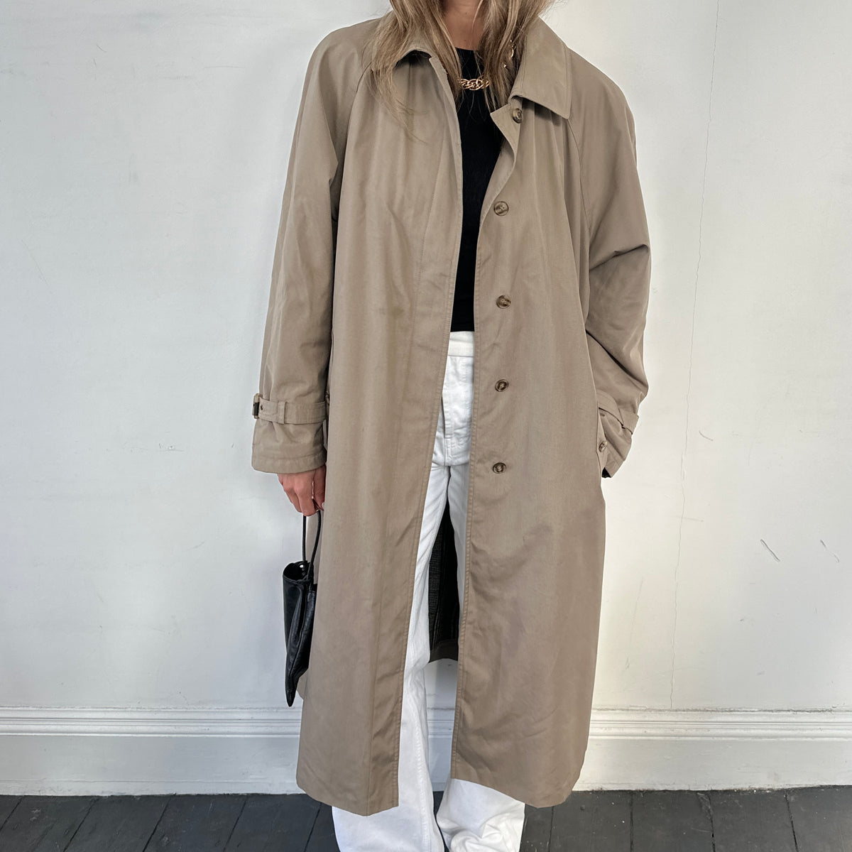 Vintage Water Resistant Concealed Placket Trench Coat - M/L | SYLK