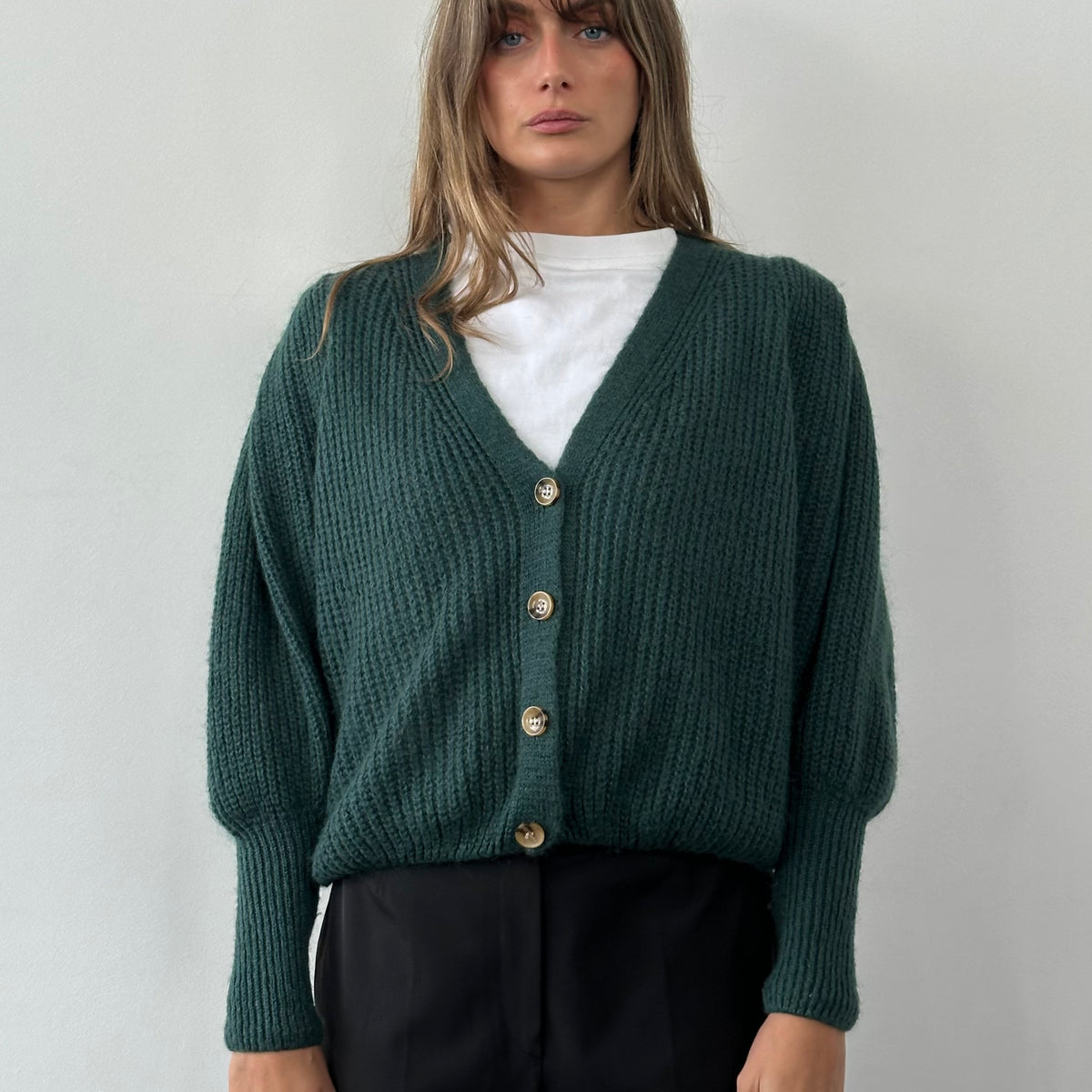 Italian Vintage Ruched Mohair Cardigan - M