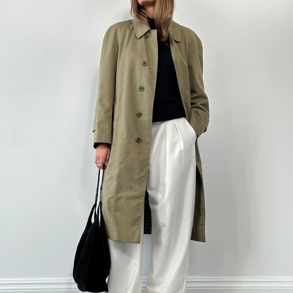 Aquascutum Cotton Concealed Placket Trench Coat - L/XL