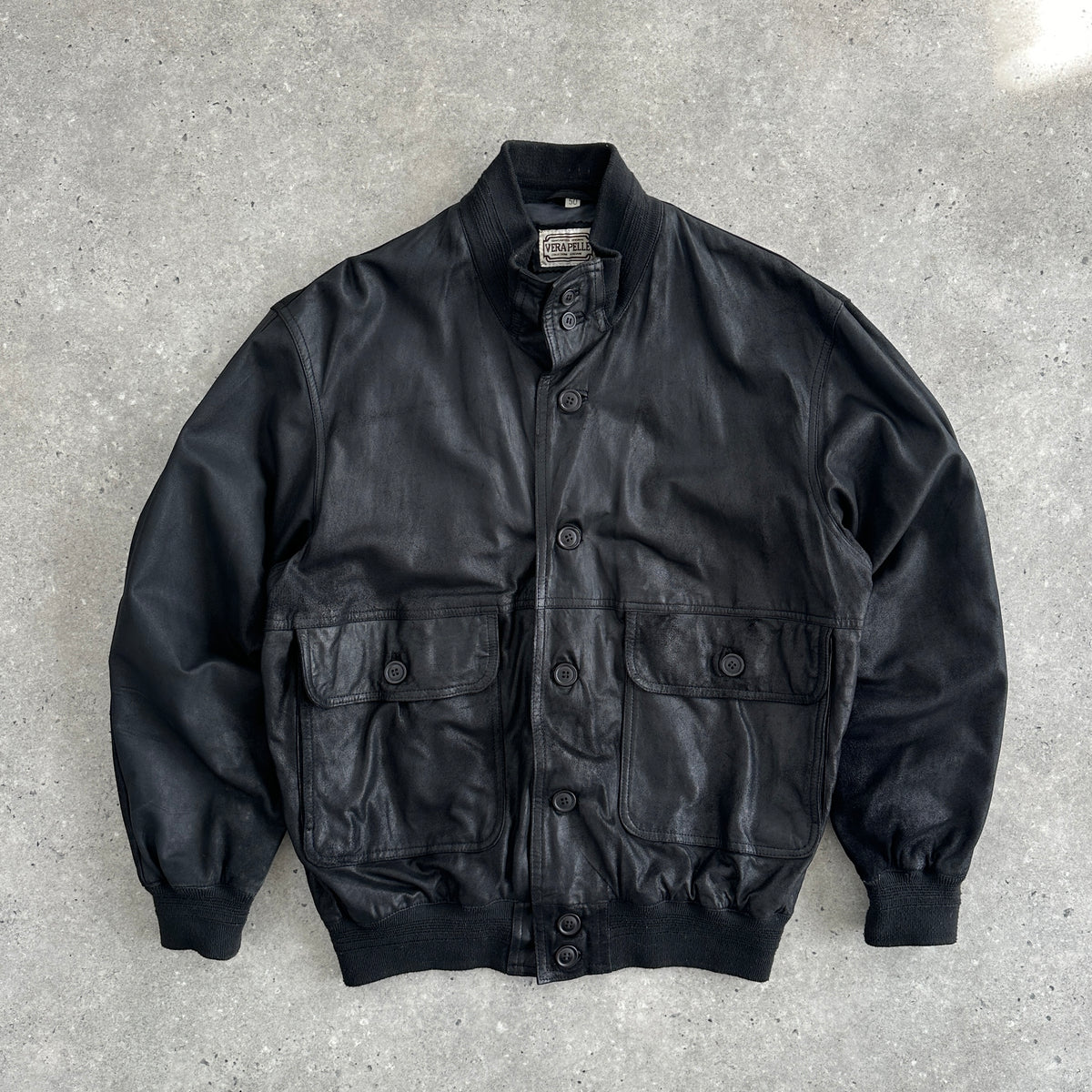 Italian Vintage 1990s Leather Nubuck Bomber Jacket - M/L | SYLK