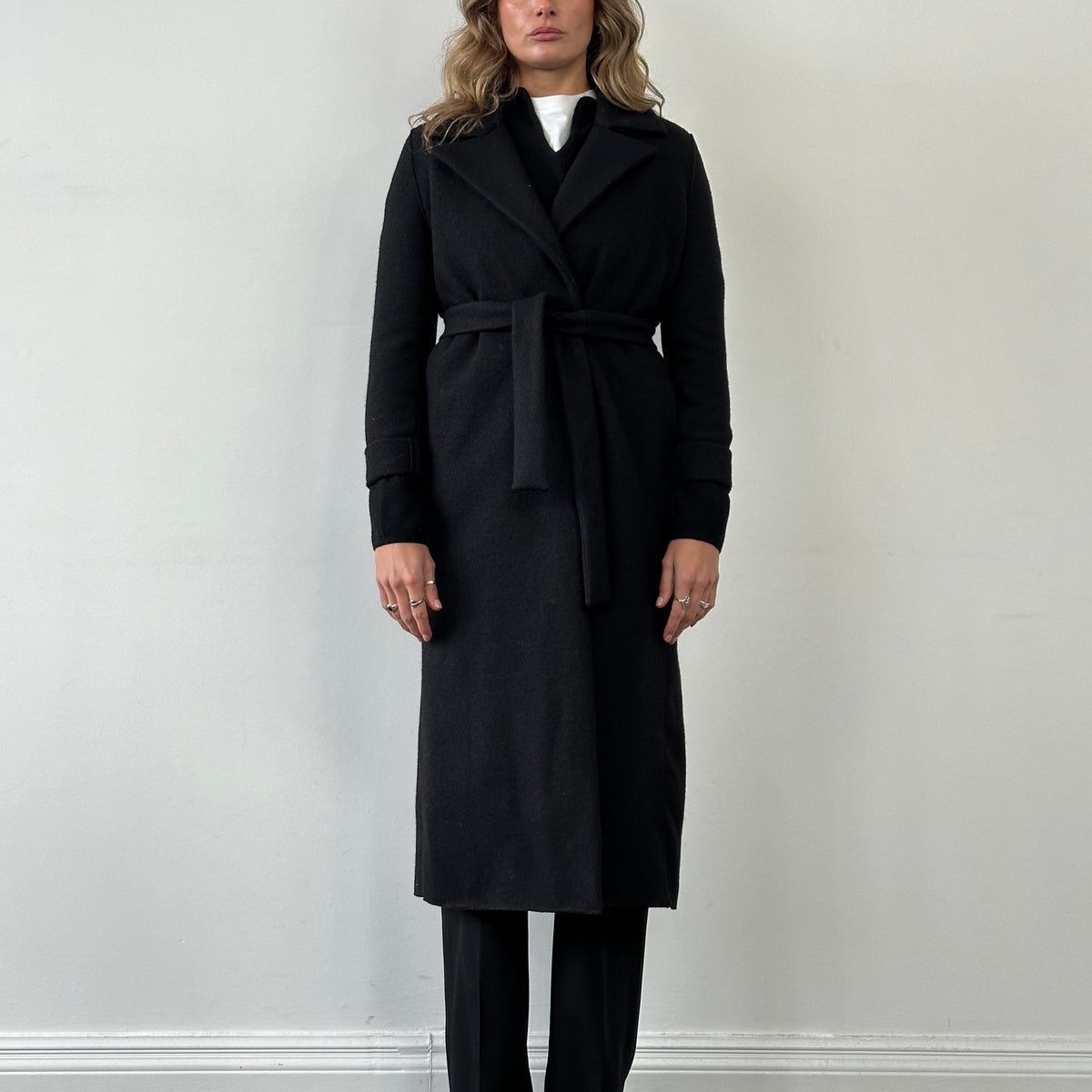 Marella Pure Virgin Wool Double Faced Belted Coat - S | SYLK