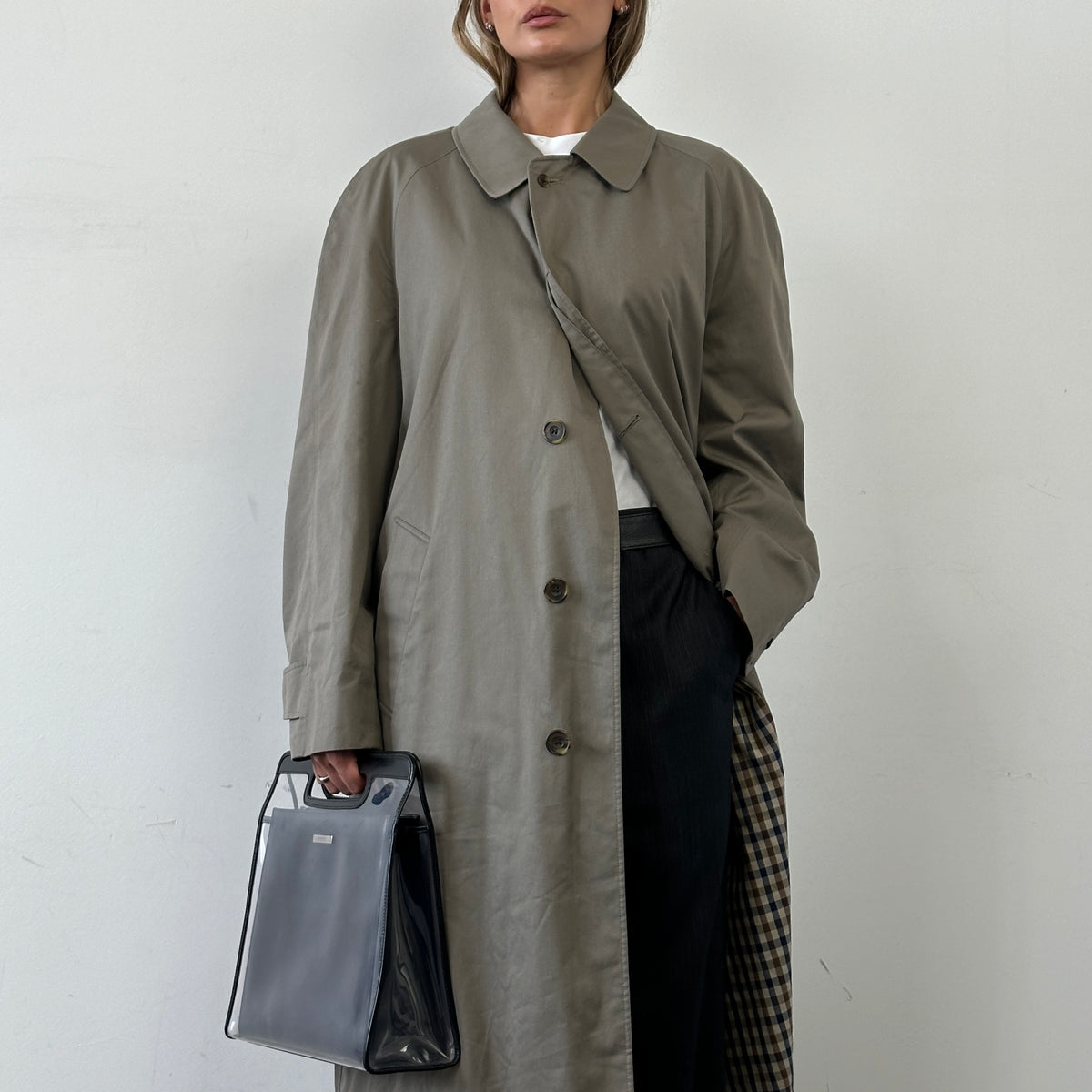Aquascutum Cotton Concealed Placket Trench Coat - XL | SYLK