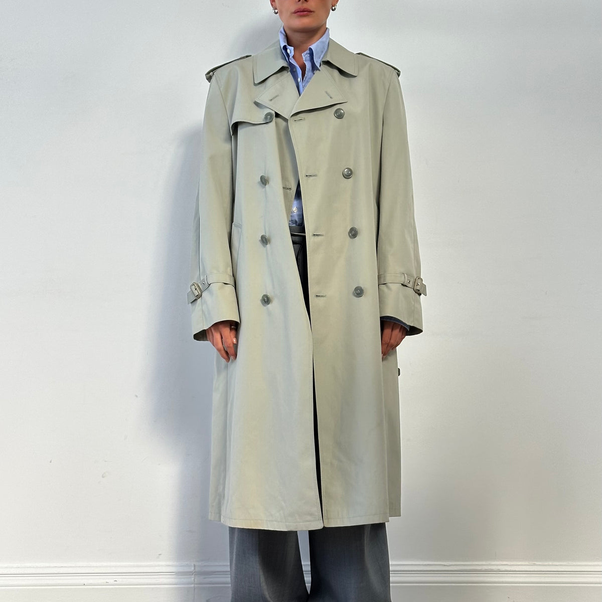Vintage Double Breasted Belted Trench Coat - XL | SYLK