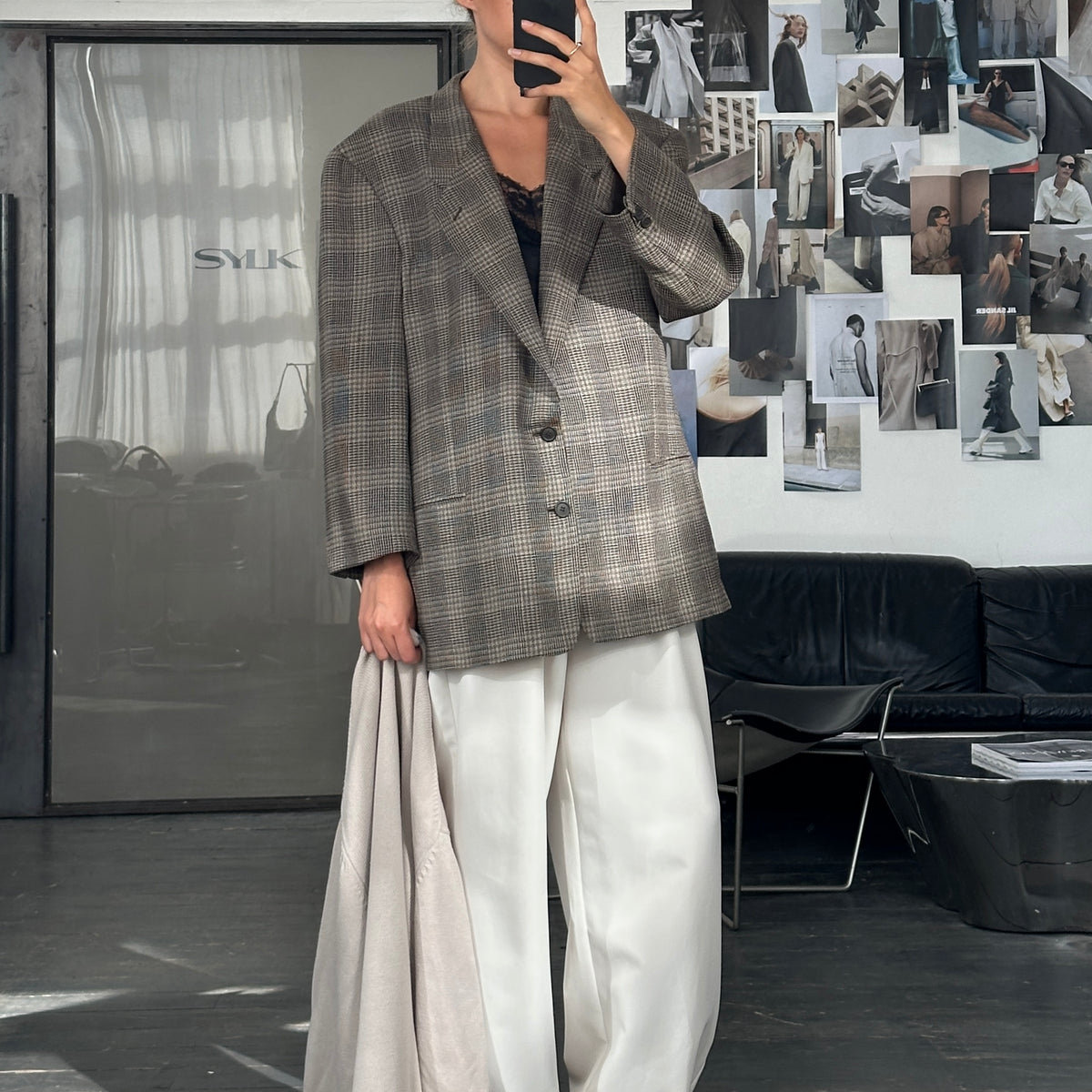 Giorgio Armani Le Collezioni 1980s Pure Wool Check Blazer - 42R/XL | SYLK