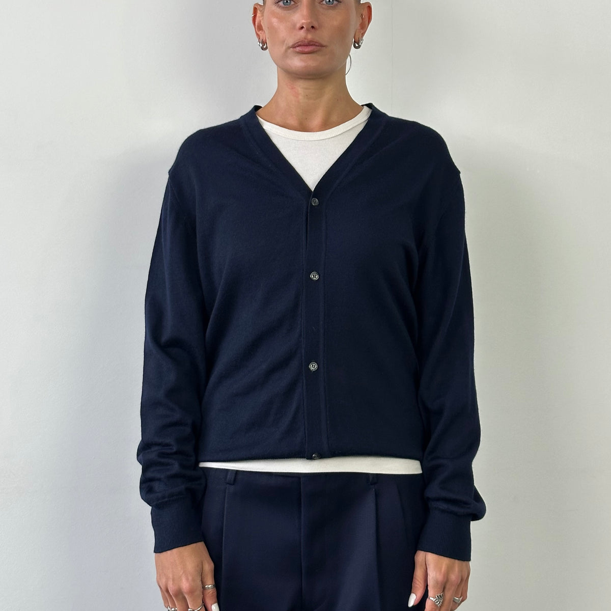 Italian Vintage Merino Wool Cardigan - M | SYLK